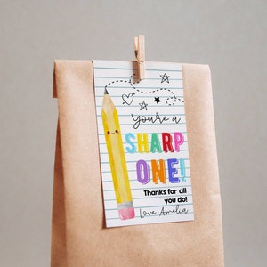 Teacher Appreciation Pencil Gift Tag Template, Printable You're A Sharp ...