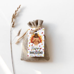 Editable Happy Thanksgiving Gift Tag Template, Cute Turkey Favor Tag ...