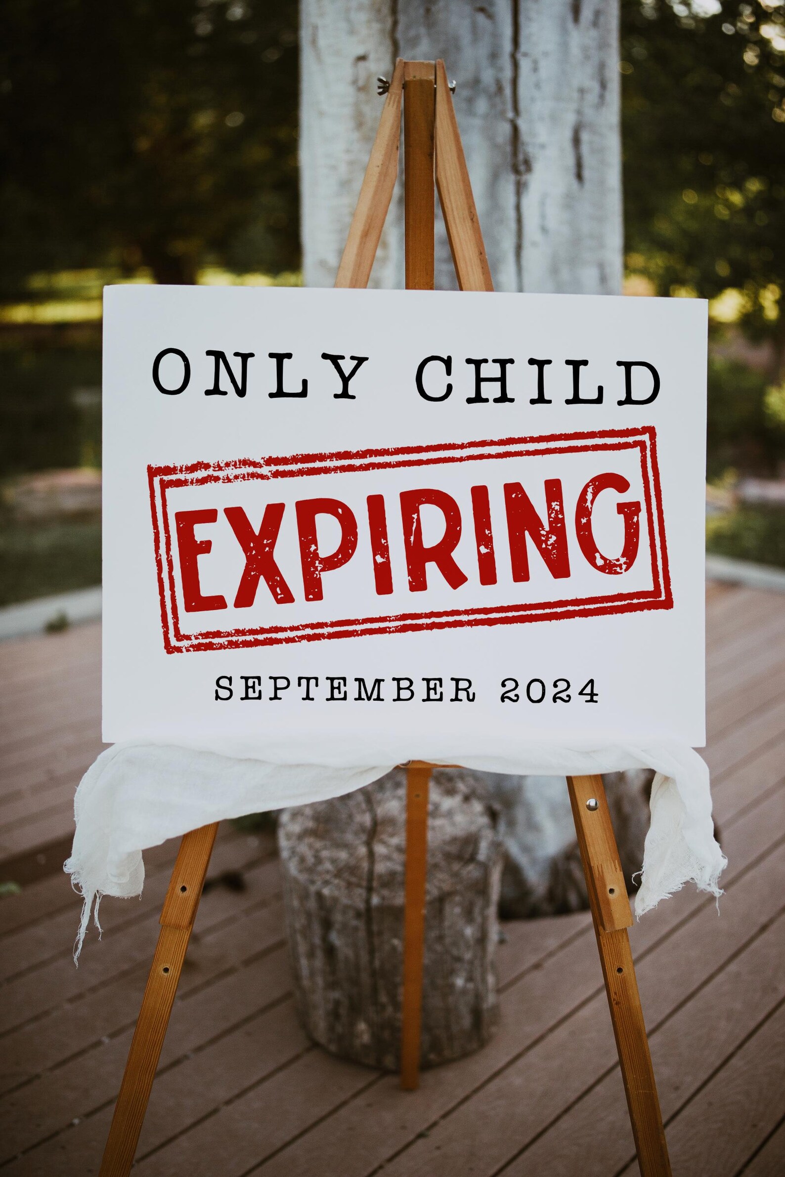 Only Child Expiring Announcement Sign, Printable Pregnancy Reveal Sign ...