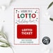 Christmas Lottery Ticket Card Template, Printable Holiday Gift Card ...