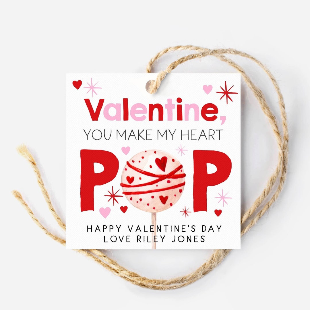 Cake Pop Valentine's Day Gift Tag Template, Printable Valentine You ...