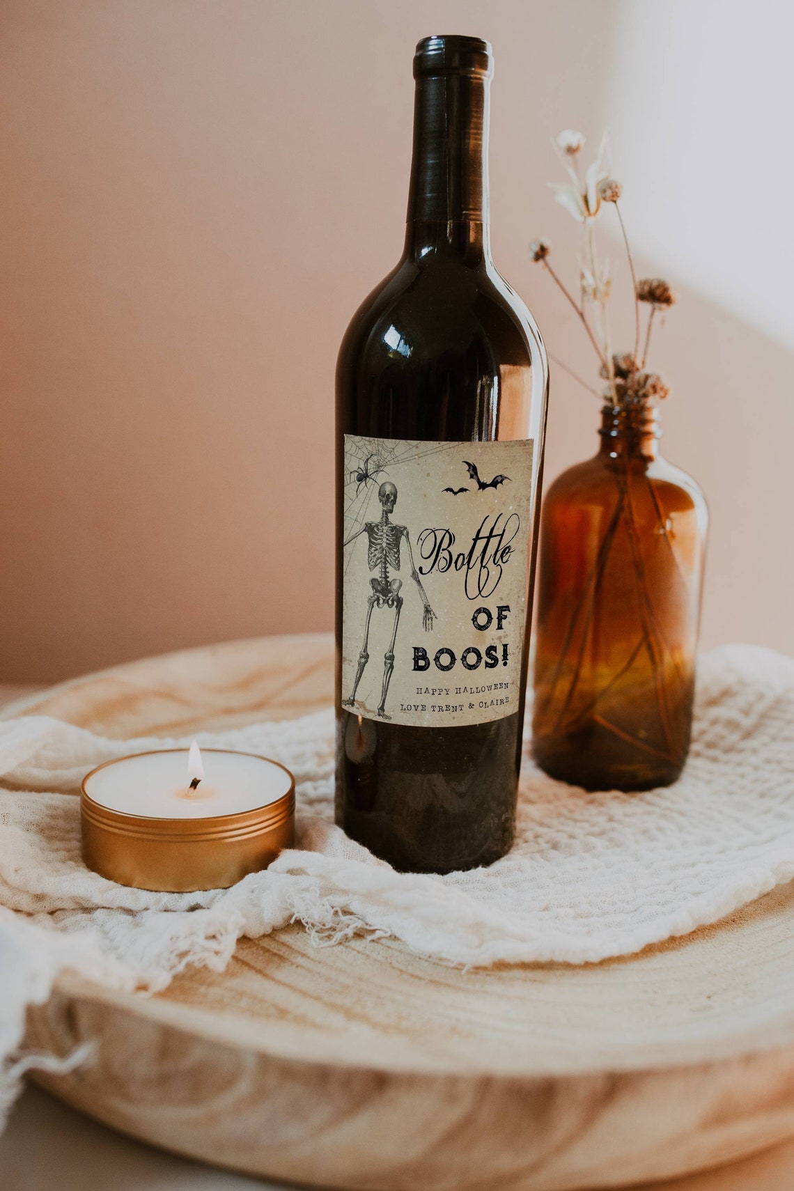Halloween Bottle of Boos Wine Bottle Label Template, Printable ...