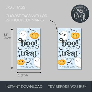 Editable Halloween Ghost Gift Tag Template, Printable Boo Here's A ...