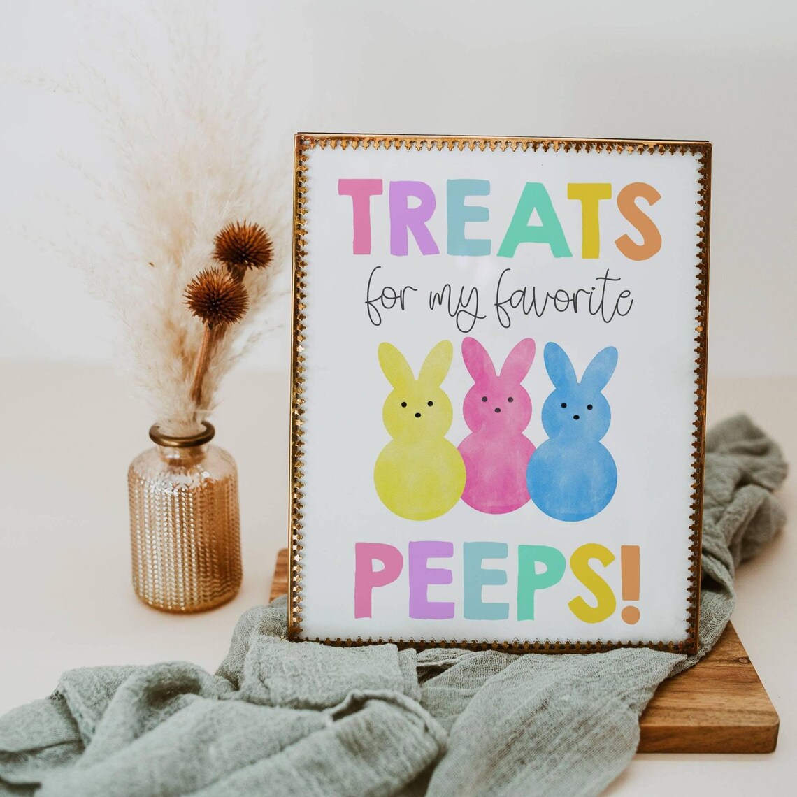 Treats for My Favorite Peeps Sign Template, Printable Easter Candy ...