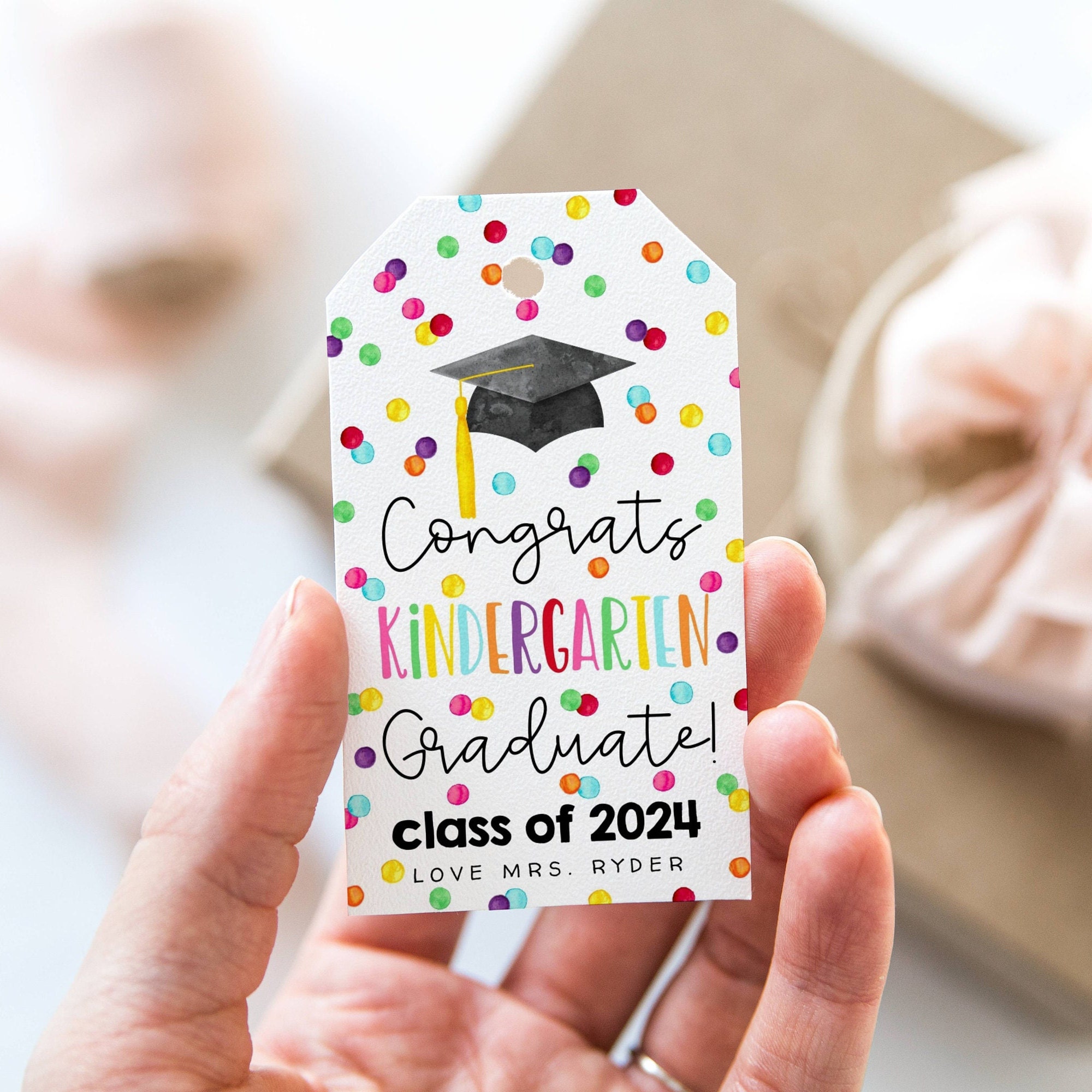 Kindergarten Graduation Gift Tag Template, Printable Congratulations ...