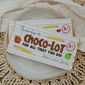 Teacher Appreciation Chocolate Bar Wrapper Template, Printable Thanks A ...