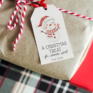 Snowman Christmas Gift Tag Template, Printable Holiday Favor Tag ...