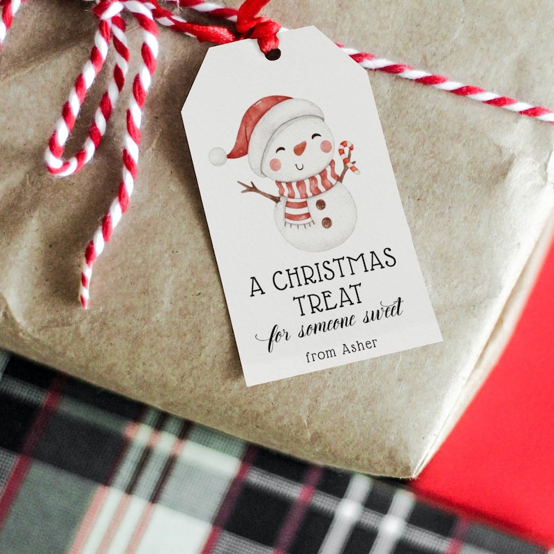 Snowman Christmas Gift Tag Template Printable Holiday Favor - Etsy