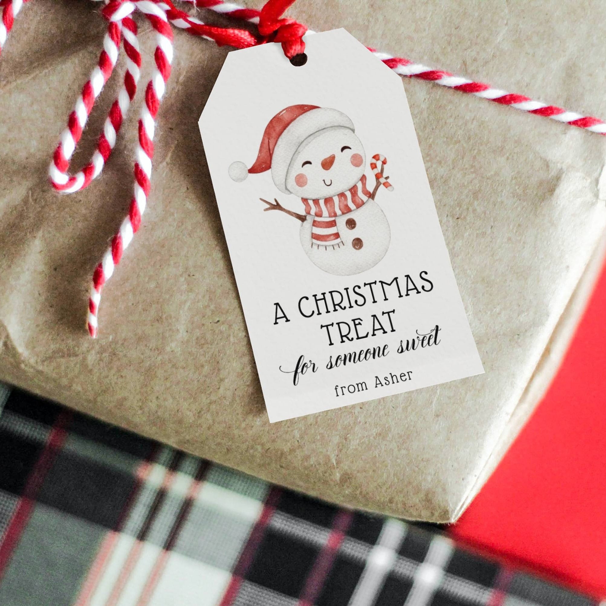 Snowman Christmas Gift Tag Template, Printable Holiday Favor Tag ...