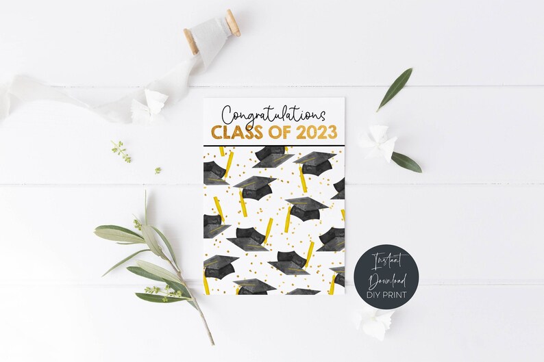 Printable Graduation Caps Mini Cookie Card Congratulations - Etsy