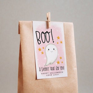 Cute Ghost Halloween Gift Tag Template, Printable Boo Spooky Treat ...