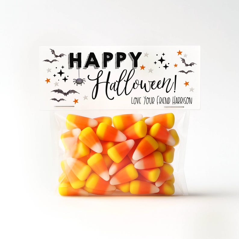 Editable Halloween Bag Topper Template, Printable Spooky Spiders Bats ...