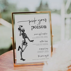 Halloween Pick Your Poison Bar Menu Template, Printable Drinks Sign ...