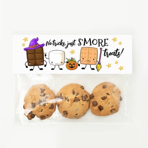 Printable S'mores Halloween Treat Bag Toppers, No Tricks Just S'more ...