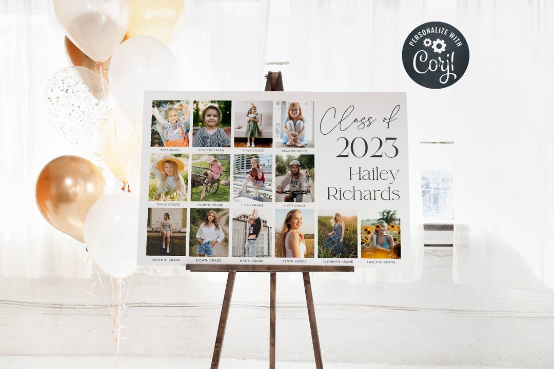 Graduation Photo Poster Template Printable Class of 2023 - Etsy
