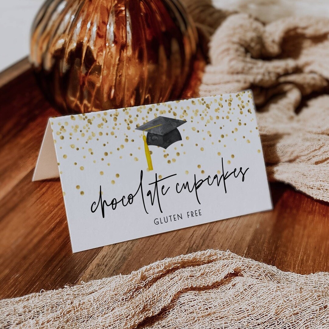 Graduation Party Food Label Template, Printable Buffet Tent Cards, Grad ...