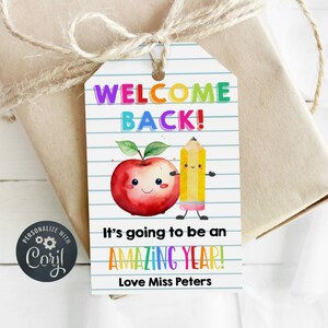 Editable Welcome Back to School Tag Template, Printable First Day of ...