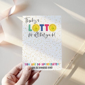 Lotto Gift Card Holder Template, Printable Lottery Ticket Appreciation ...