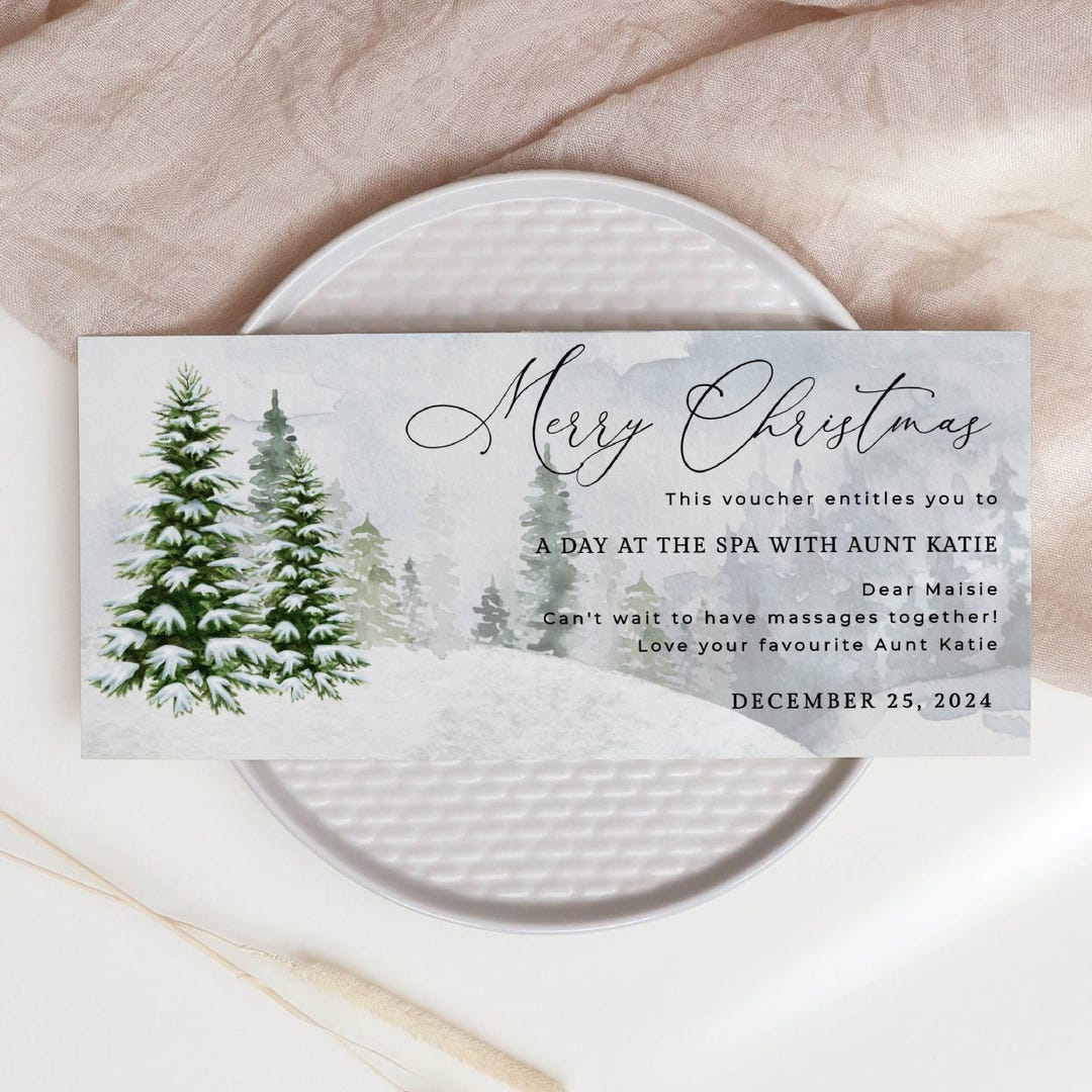 Christmas Gift Certificate Template, Printable Christmas Voucher ...