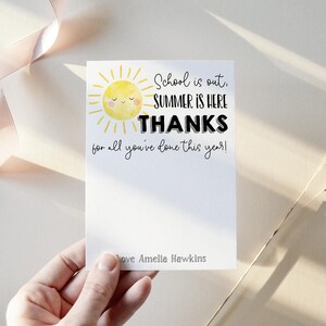 End of Year Teacher Gift Card Holder Template, Printable School's Out ...