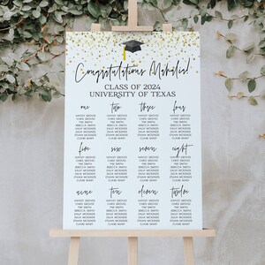 Graduation Seating Chart Template, Printable Congratulations Graduate ...