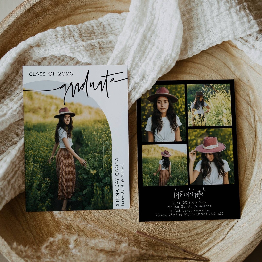 Modern Arch Graduation Party Invitation Template Printable - Etsy