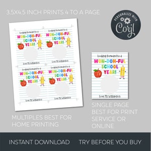 Back to School Play Dough Card Template, Printable Won-doh-ful School ...