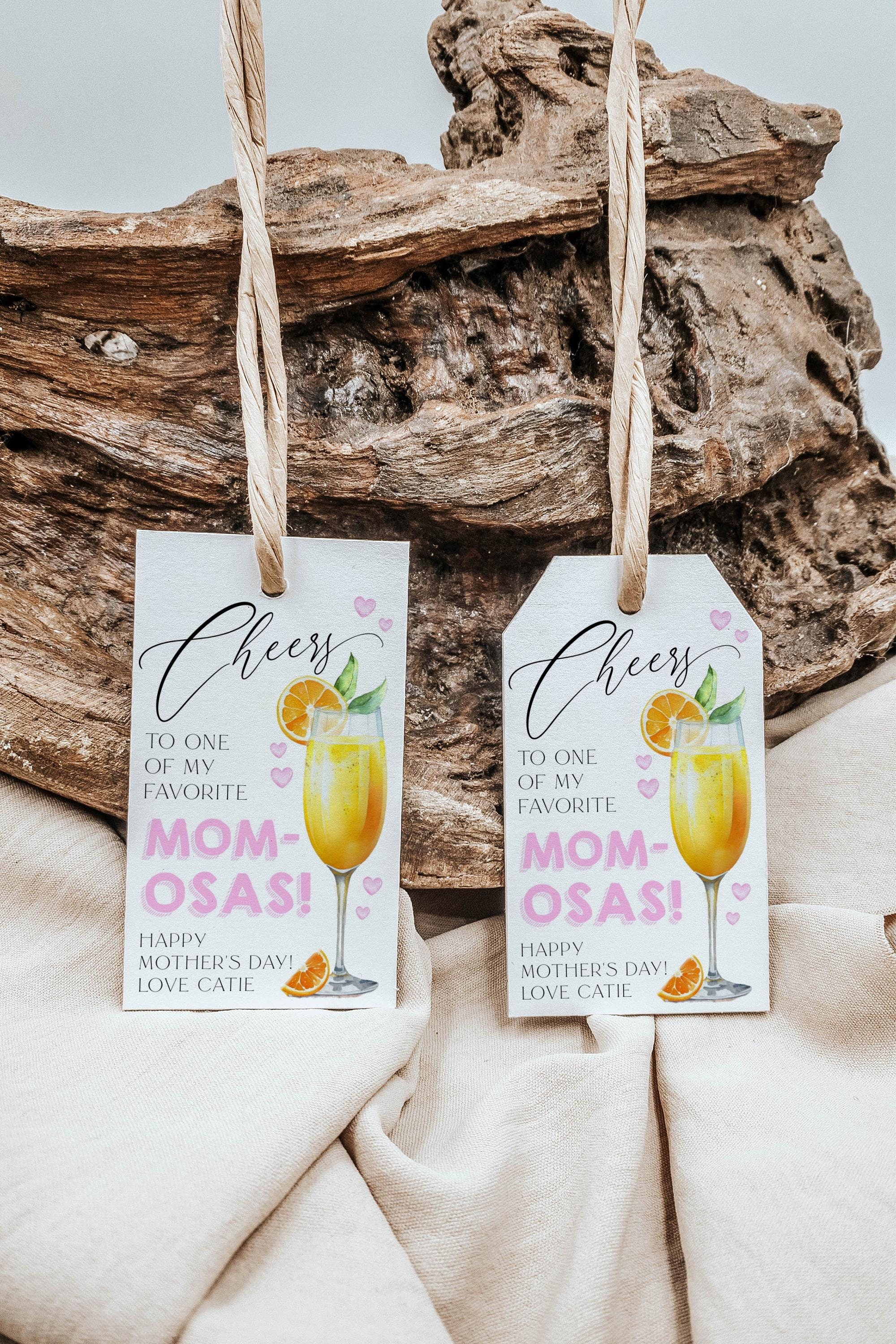 Mimosa Mother's Day Gift Tag Template, Printable Cheers to My Favorite ...