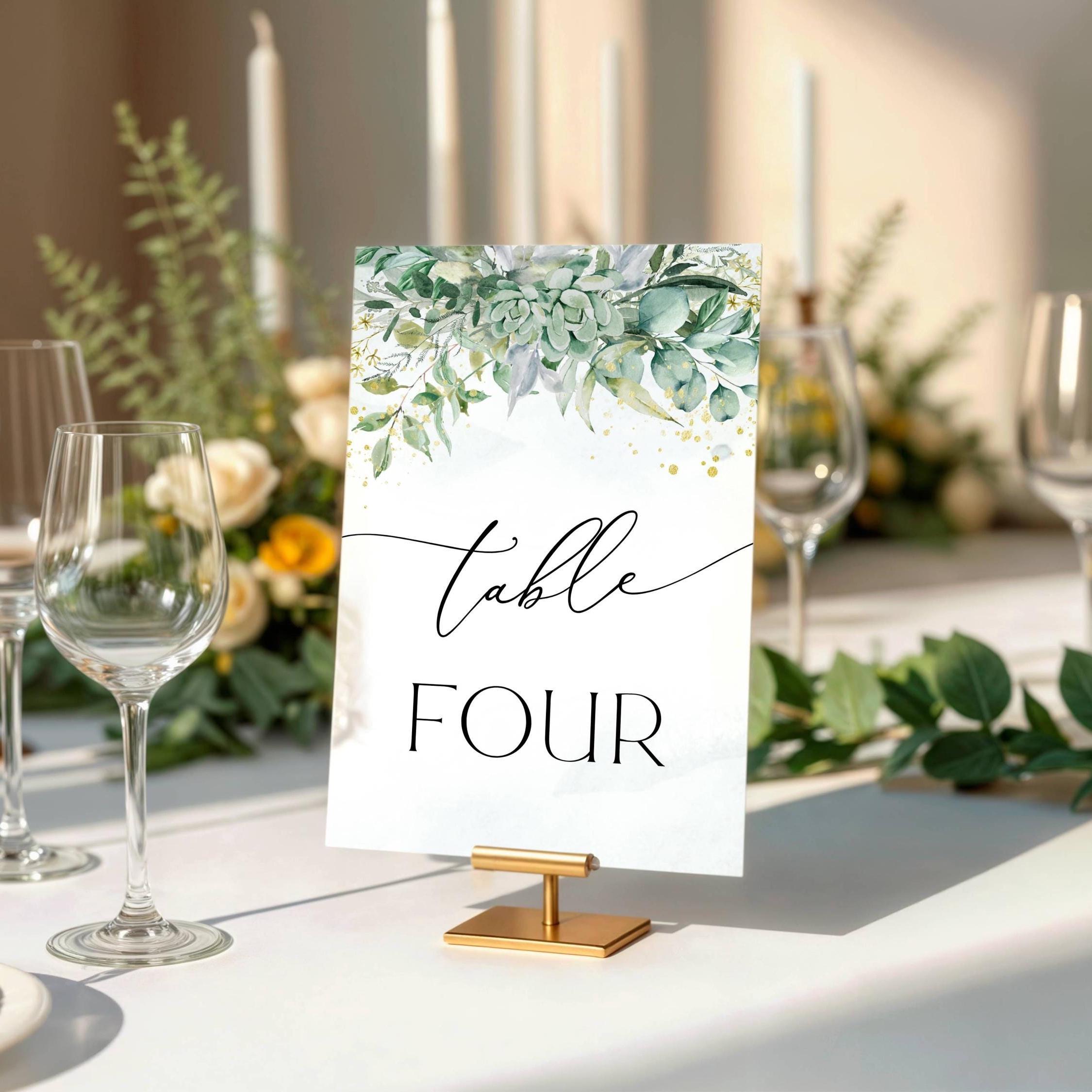 Greenery Table Number Template, Printable Botanical Eucalyptus Table ...