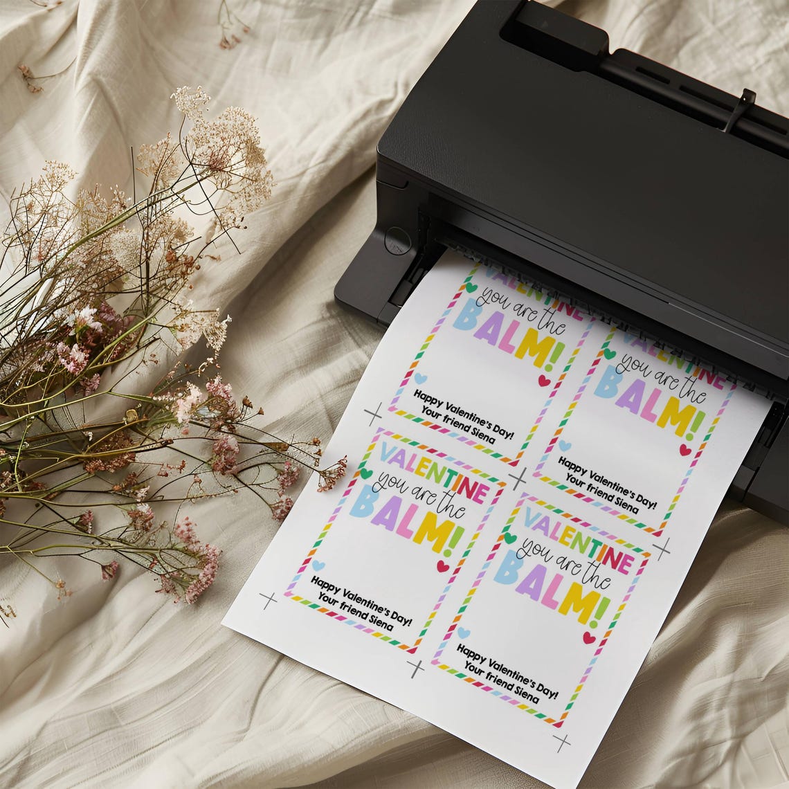 Lip Balm Valentine's Day Card Template, Printable You're the Balm ...