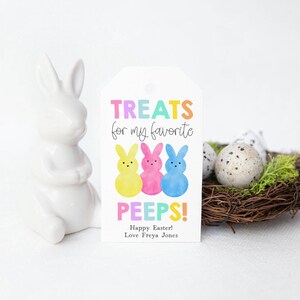Treats for My Favorite Peeps Gift Tag Template, Printable Bunny Candy ...