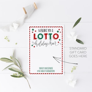 Christmas Lottery Ticket Card Template, Printable Holiday Gift Card ...