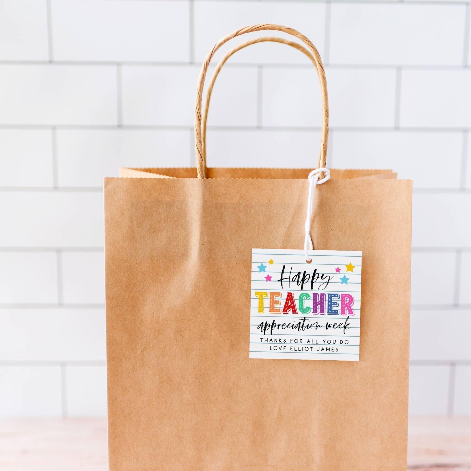 Teacher Appreciation Week Gift Tag Template, Printable Staff Goodie Bag ...