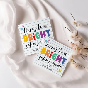 Here's to A Bright School Year Gift Tag Template, Printable Back to ...