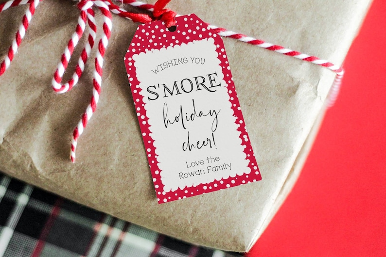 S'mores Christmas Gift Tag Template Printable Holiday | Etsy