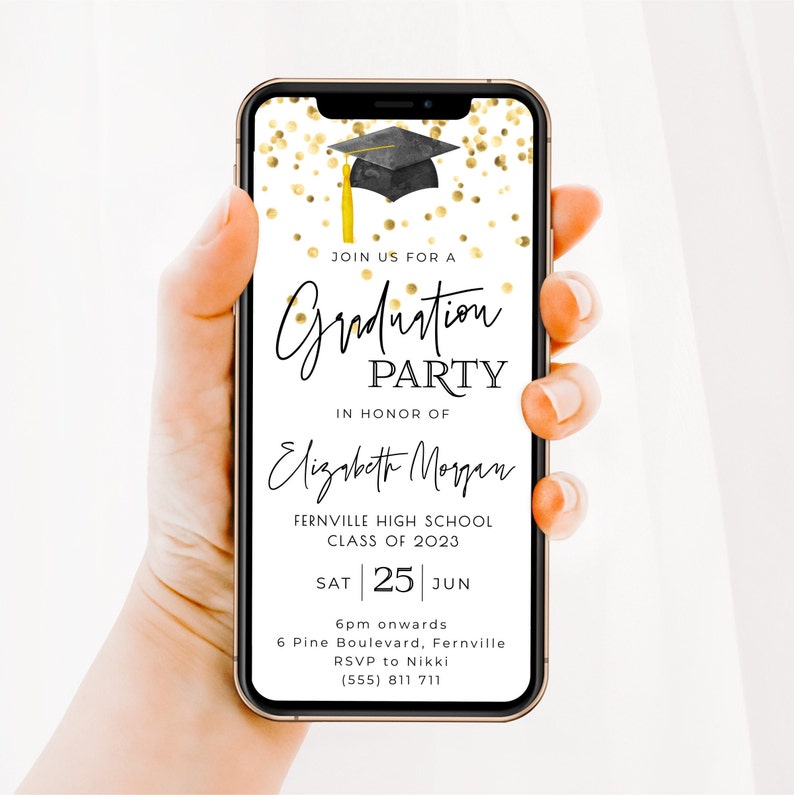 Electronic Minimal Graduation Party Invitation Template - Etsy