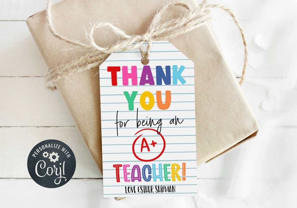 Editable Teacher Appreciation Gift Tag Template Printable A - Etsy