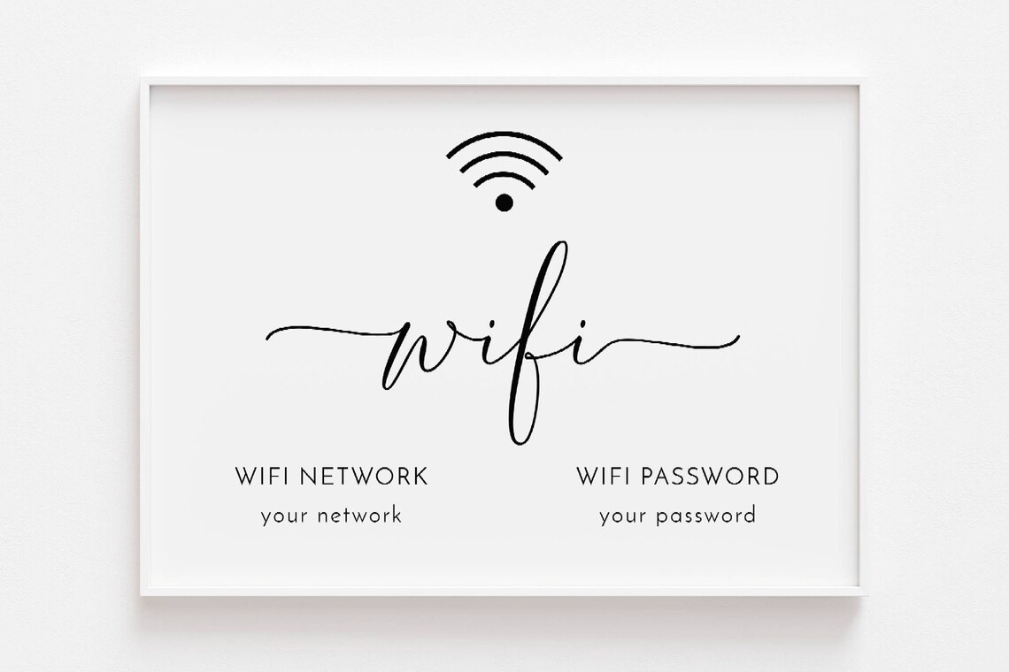 Wifi Password Sign Template Printable Minimalist Wifi Sign - Etsy