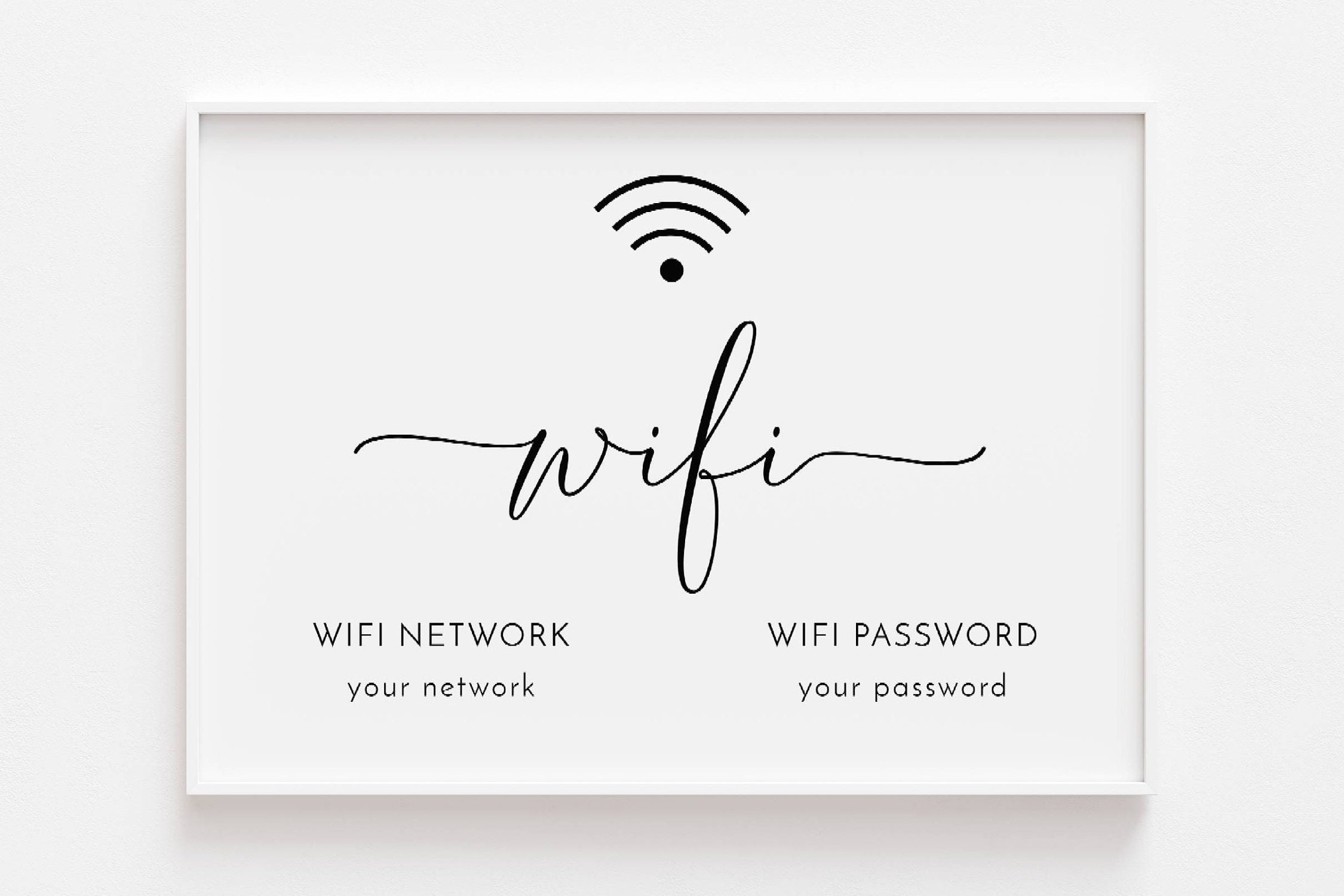 Wifi Password Sign Template Printable Minimalist Wifi Sign | Etsy