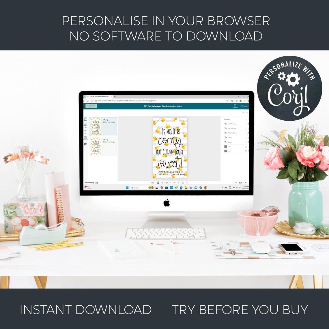 Halloween Candy Corn Gift Tag Template, Printable This May Be Corny but ...