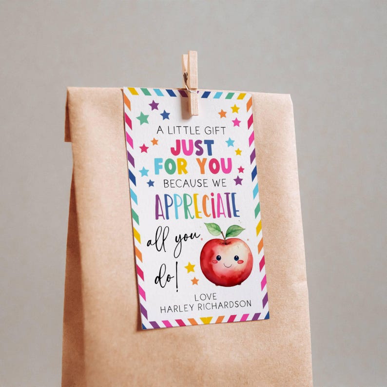 Teacher Appreciation Gift Tag Template, Printable A Little Treat Just ...