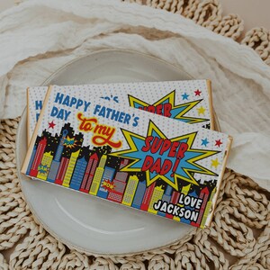 Father's Day Superhero Chocolate Bar Wrapper Template, Printable Super ...