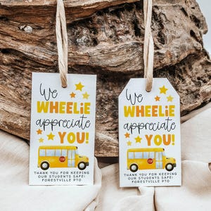 Editable Bus Driver Appreciation Gift Tag Template, Printable We ...