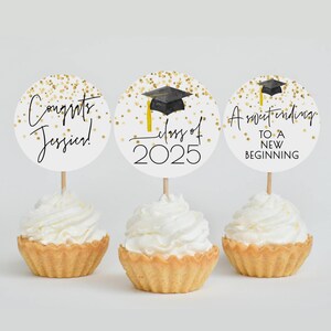 Graduation Class of 2026 Cupcake Topper Template, Printable Grad Party ...