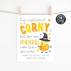 Candy Corn Halloween Teacher Appreciation Sign Template, Printable This ...