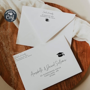 Graduation Envelope Address Template, Printable Modern Grad Party ...
