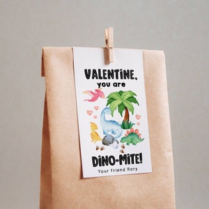 Dinosaur Valentine Gift Tag Template, Printable You Are Dino-mite Tags ...