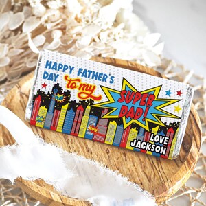 Father's Day Superhero Chocolate Bar Wrapper Template, Printable Super ...