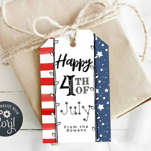 4th of July Tag Fourth of July Printable Gift Tags - Etsy