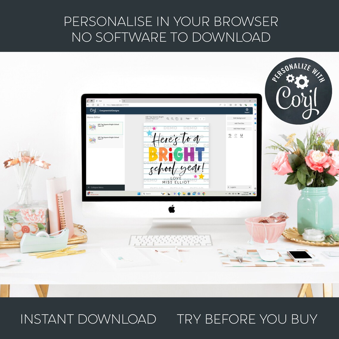 Here's to A Bright School Year Gift Tag Template, Printable Back to ...